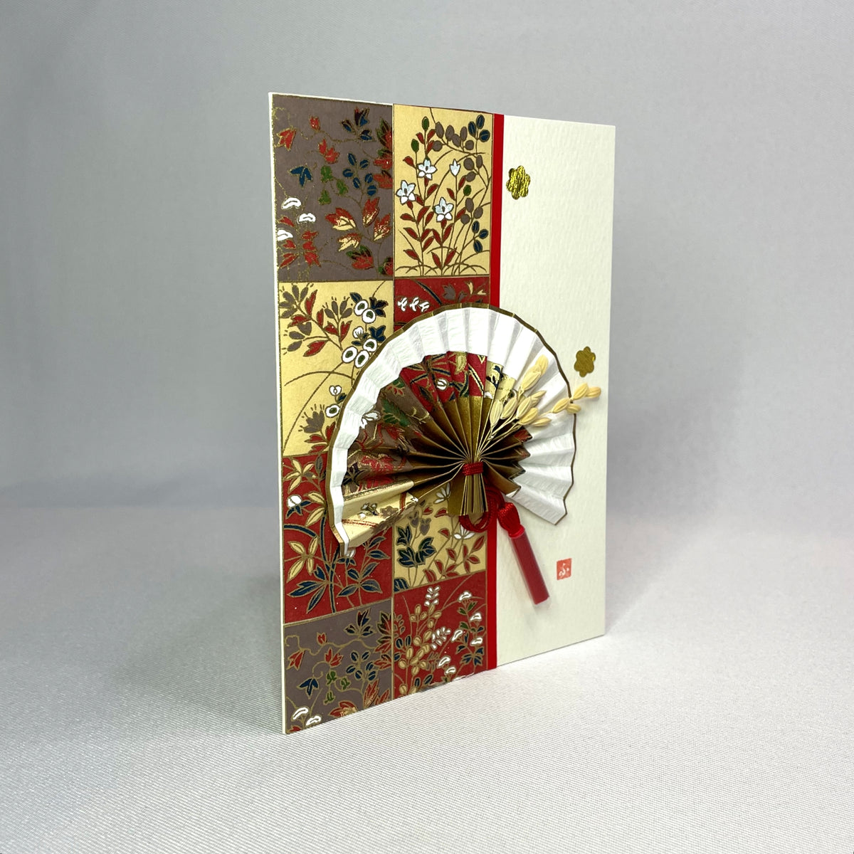 Handmade Greeting Card "Traditional Fan / Brown" – Traditional Crafts Japan
